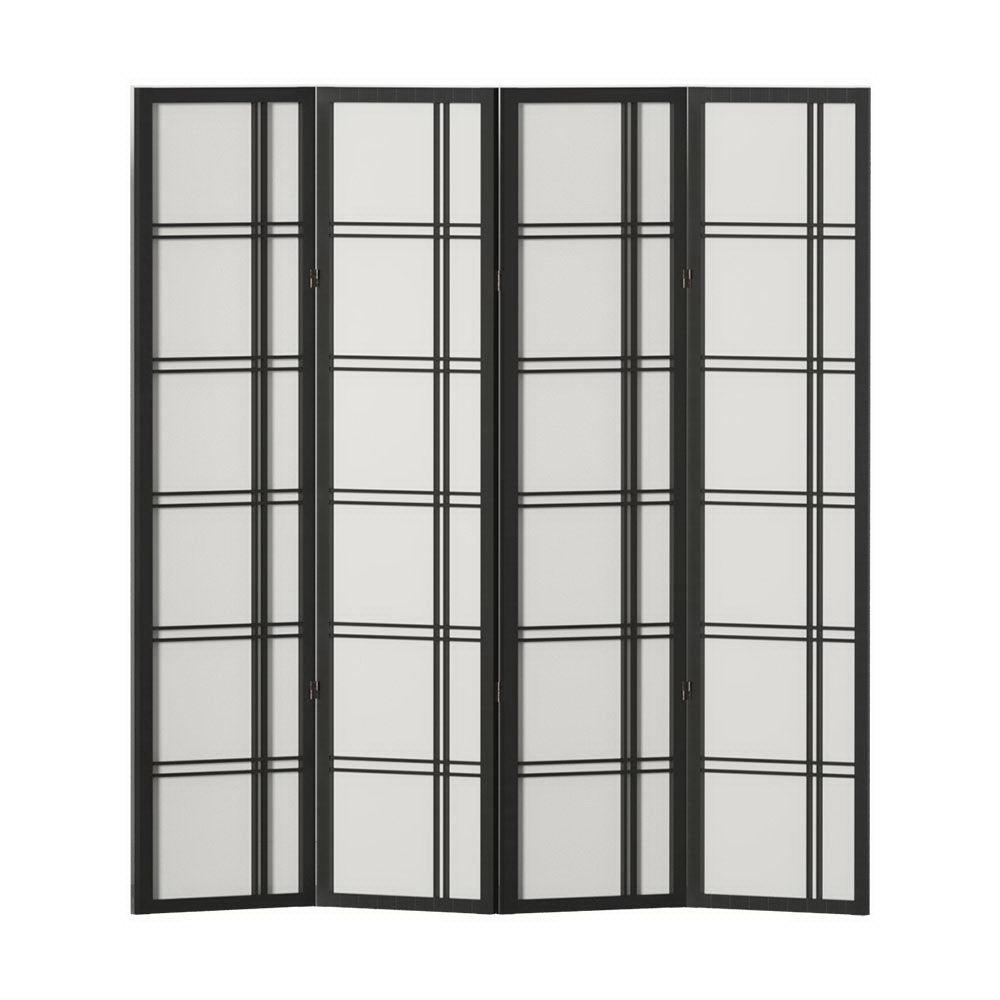Artiss Room Divider Screen Privacy Wood Dividers Stand 4 Panel Nova Bl