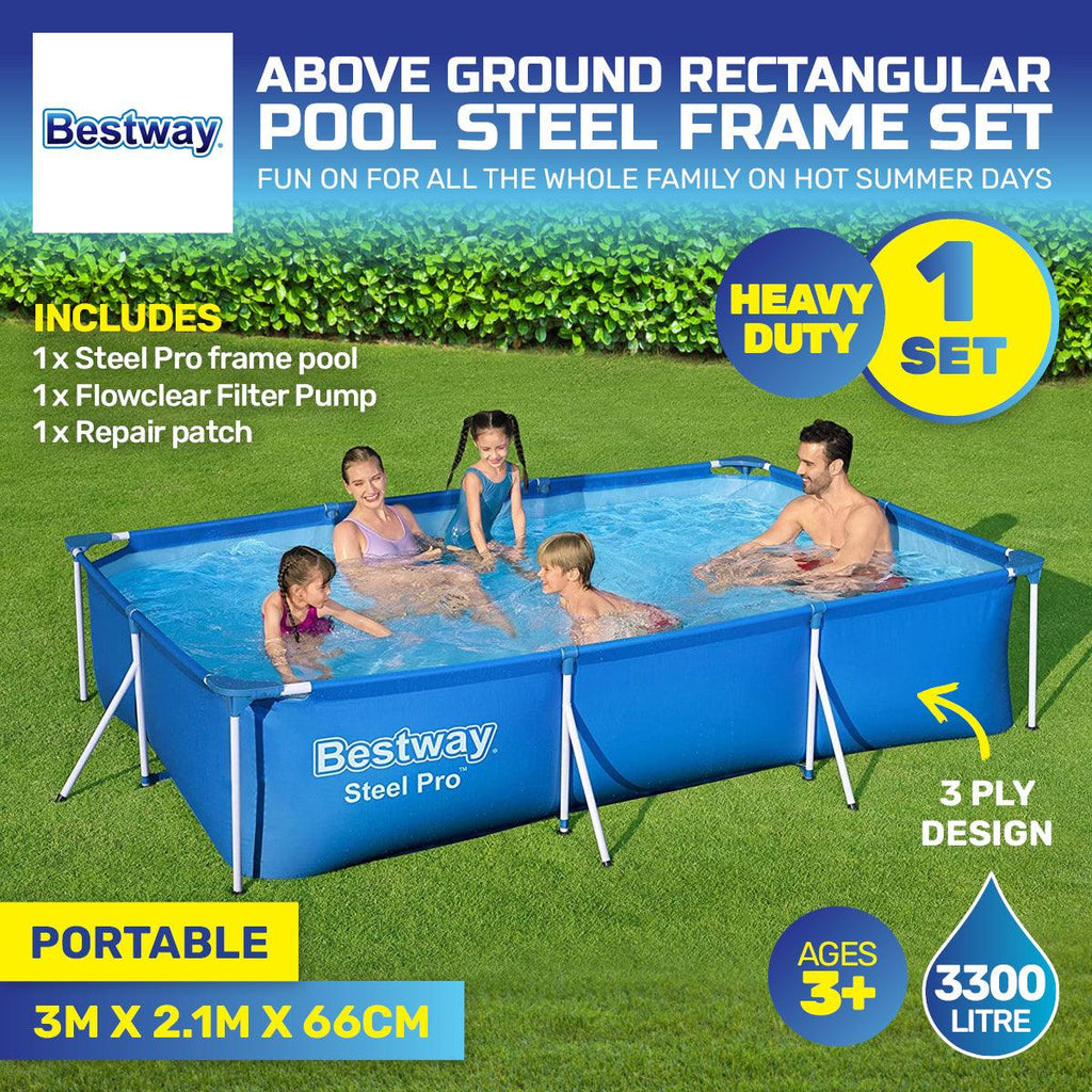 Bestway 3m x 2.1m Above Ground Pool High Gauge PVC Construction 3300 L