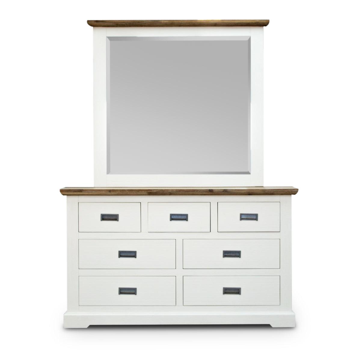 Orville Dresser Mirror 7 Chest of Drawers Tallboy Storage Cabinet - Mu
